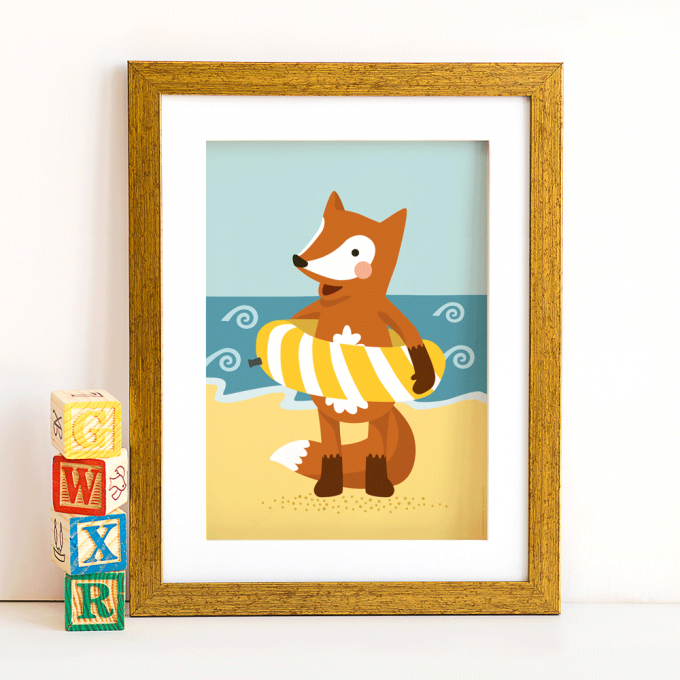 A4 Poster „Fuchs am Strand“ – kaeselotti
